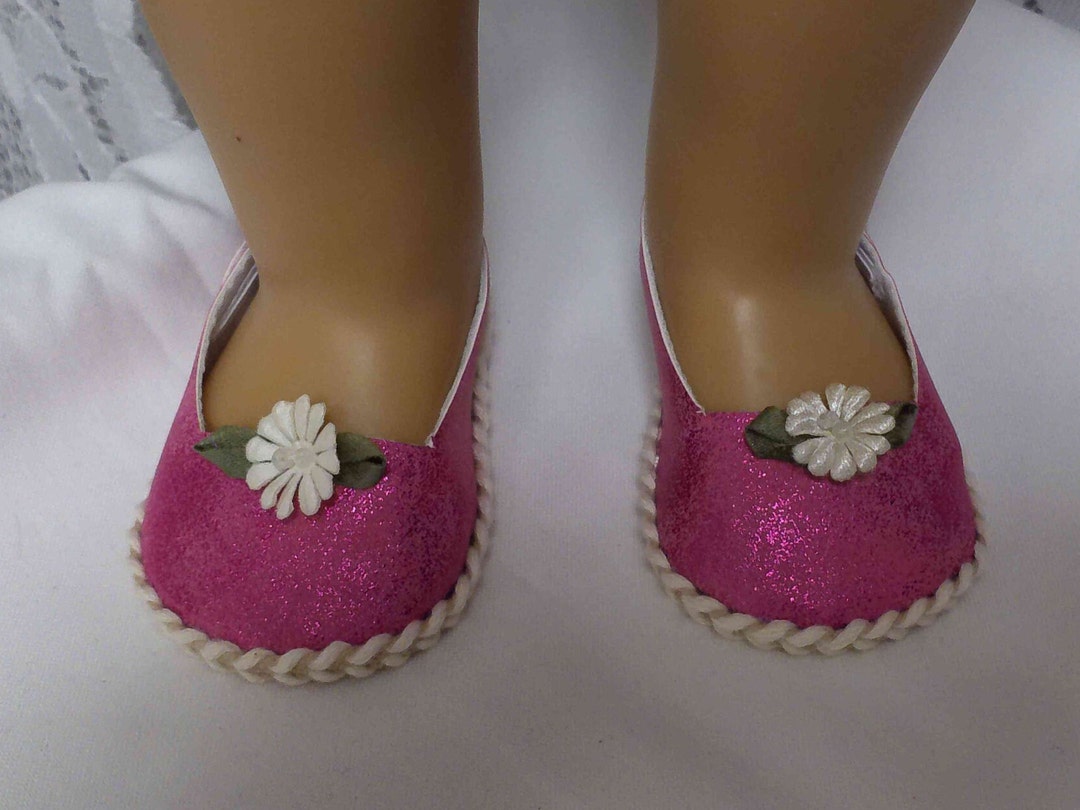Lollipop Pink Sparkly Slip on Doll Shoes/sandals Doll Shoes Fit 18 ...