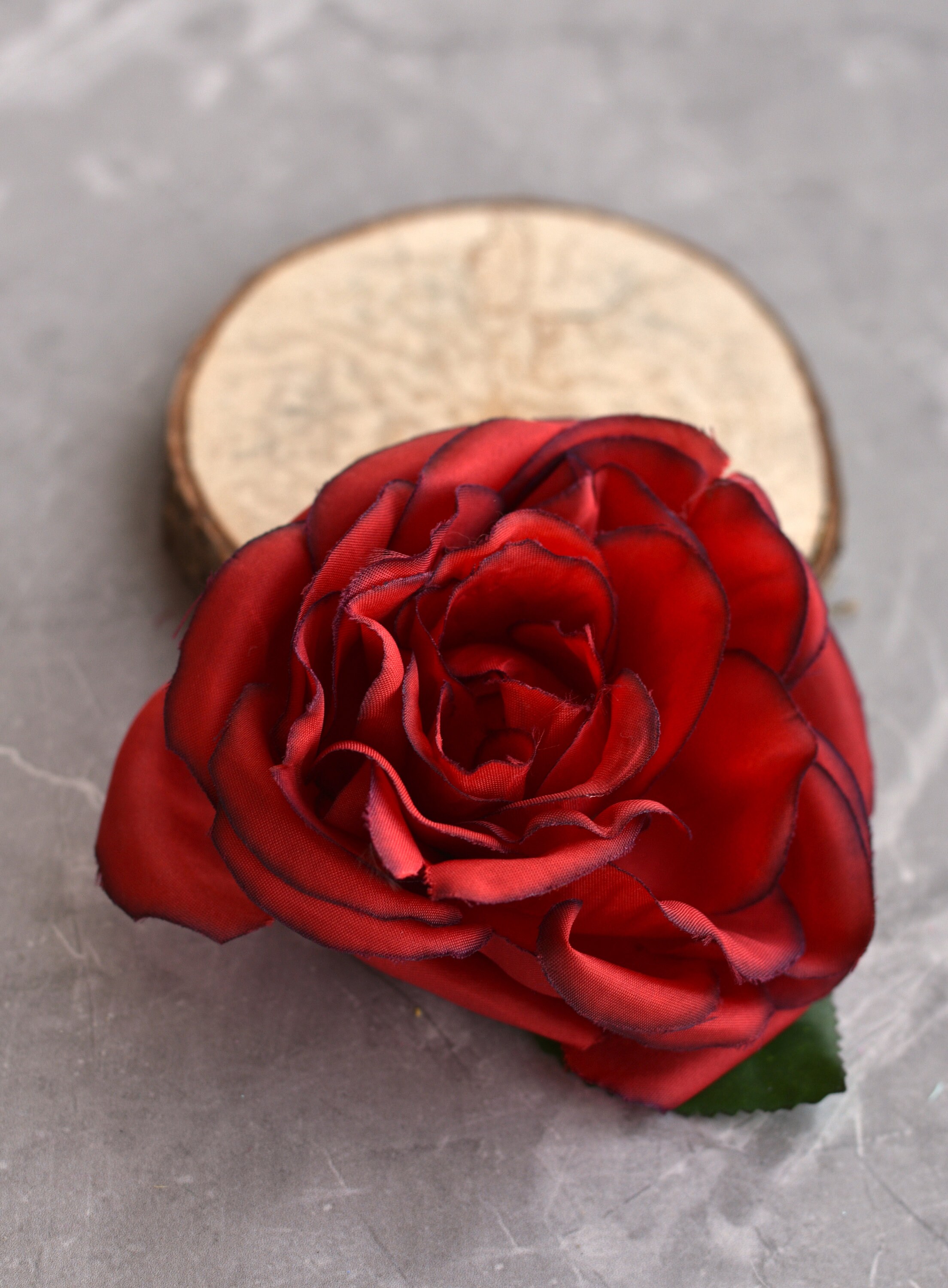 Red Rose Hair Clip