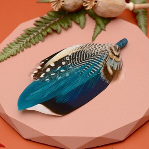 Blue and Teal Duck Feather Lapel Pin | Duck Feather Boutonniere ...