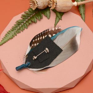 Blue and Teal Duck Feather Lapel Pin | Duck Feather Boutonniere ...