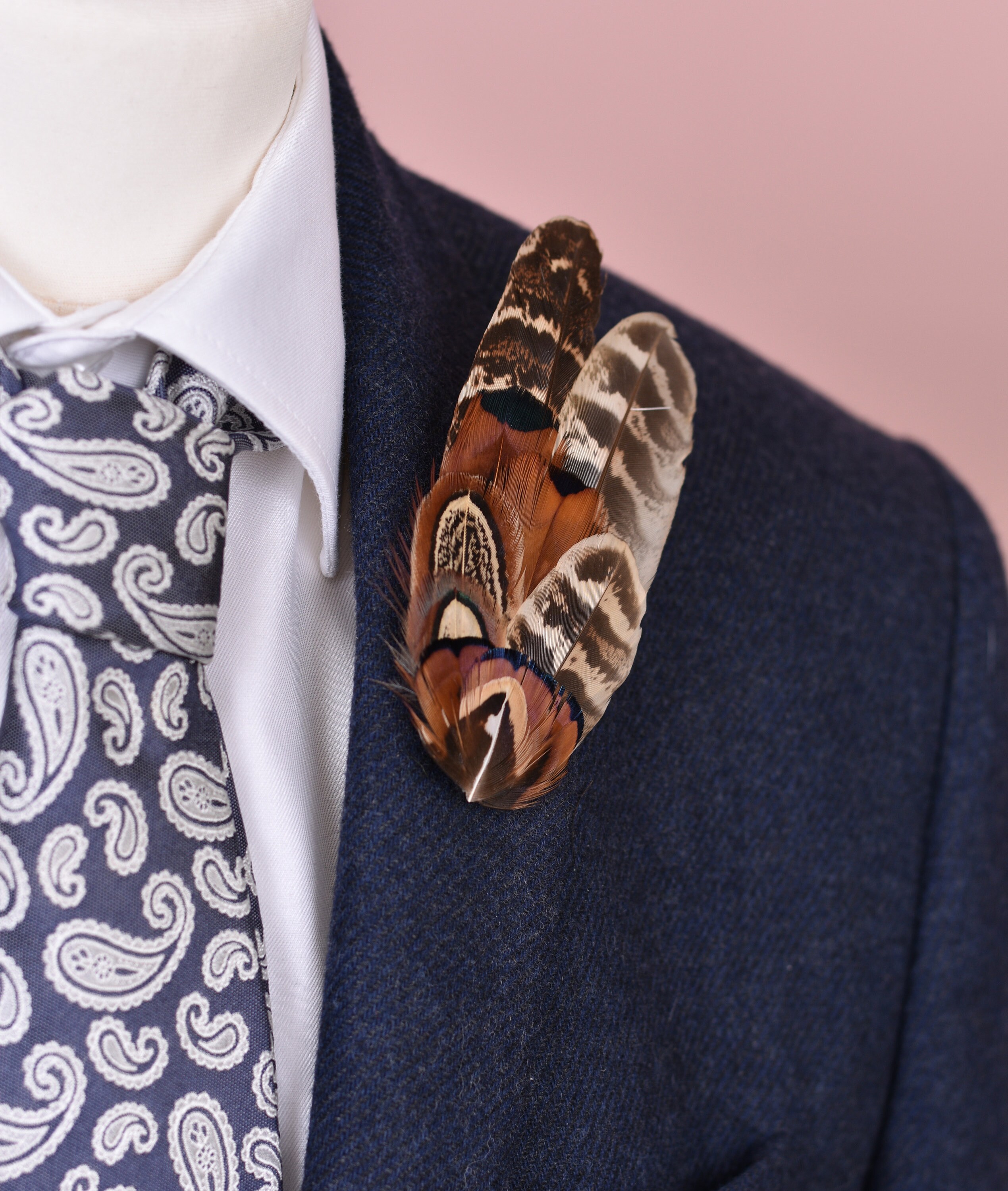 Copper Pheasant Feather Lapel Pin No.136 Pheasant Feather | Etsy