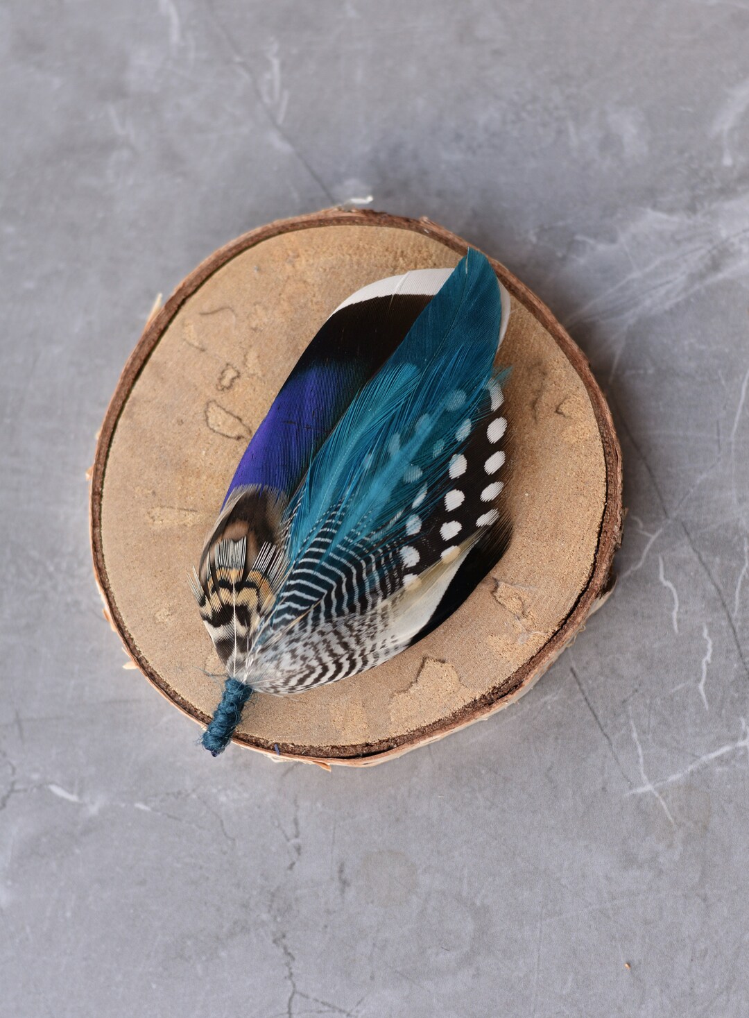 Blue and Teal Duck Feather Lapel Pin Duck Feather Boutonniere Pheasant ...