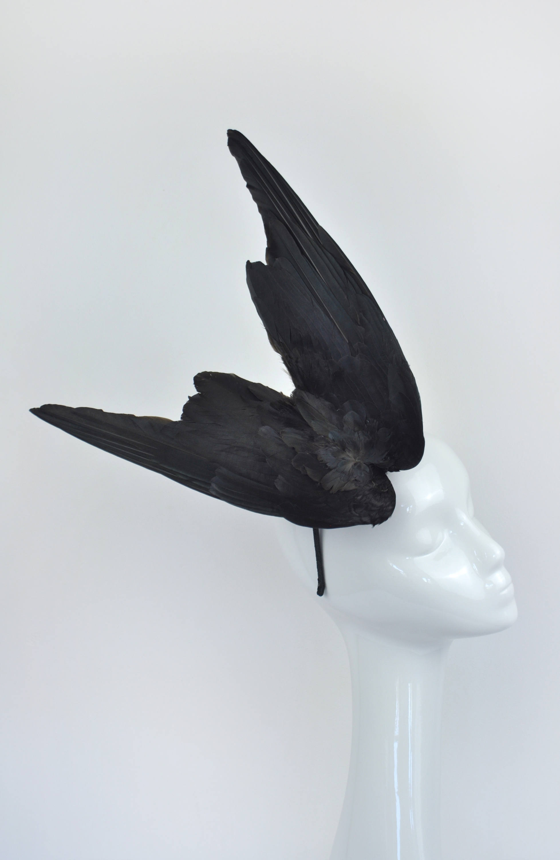 Black Diving Bird Wing Headpiece