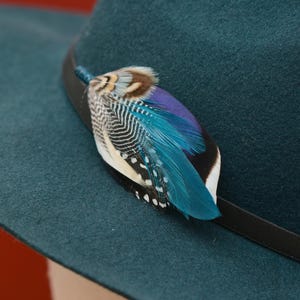 Blue and Teal Duck Feather Lapel Pin | Duck Feather Boutonniere ...