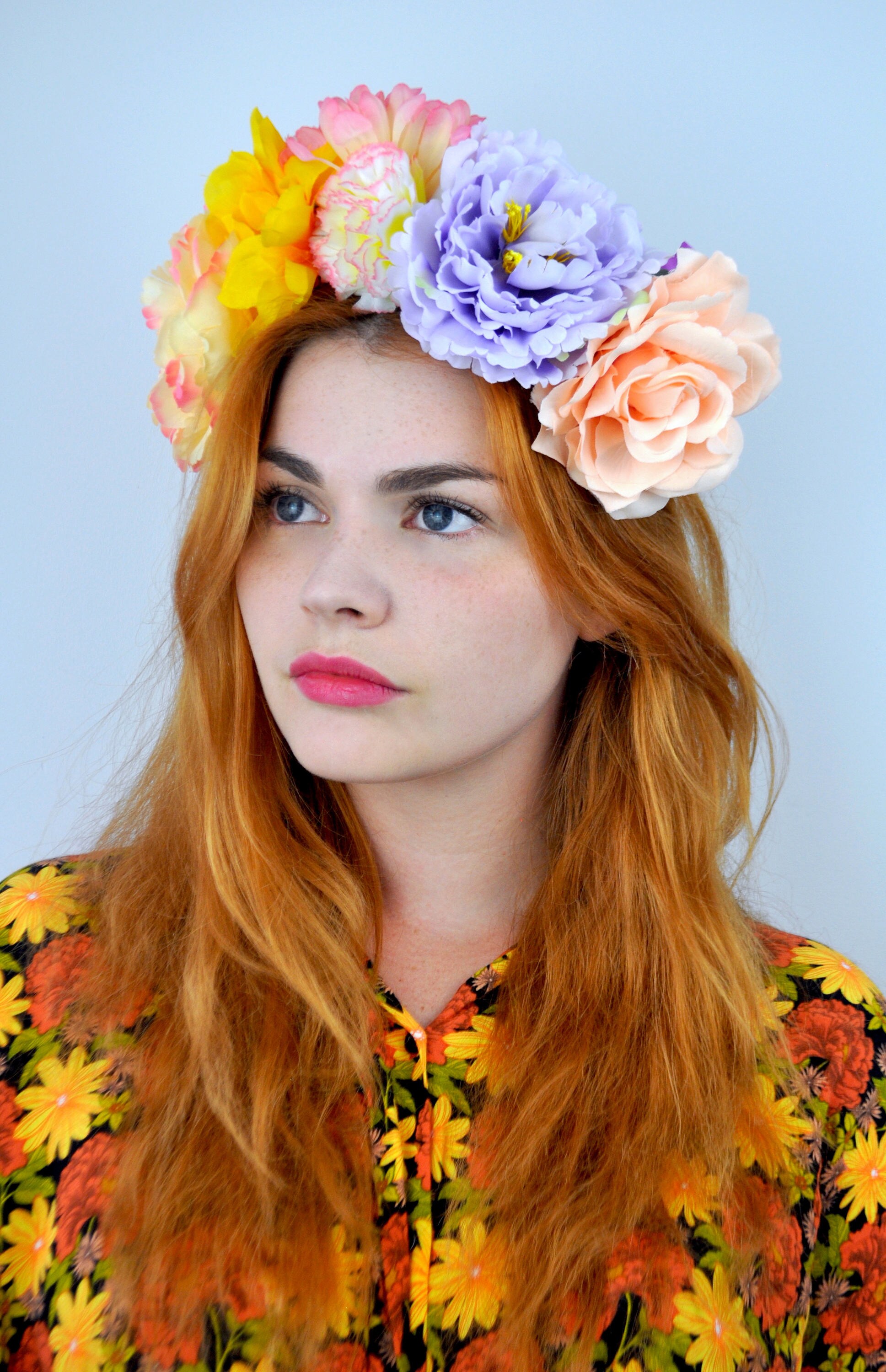 Heidi - Bold Pastel Flower Crown Headband
