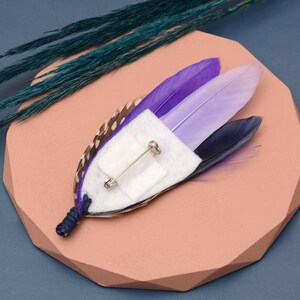 Navy Blue and Purple Polka Dot Feather Lapel Pin | Pheasant Feather ...