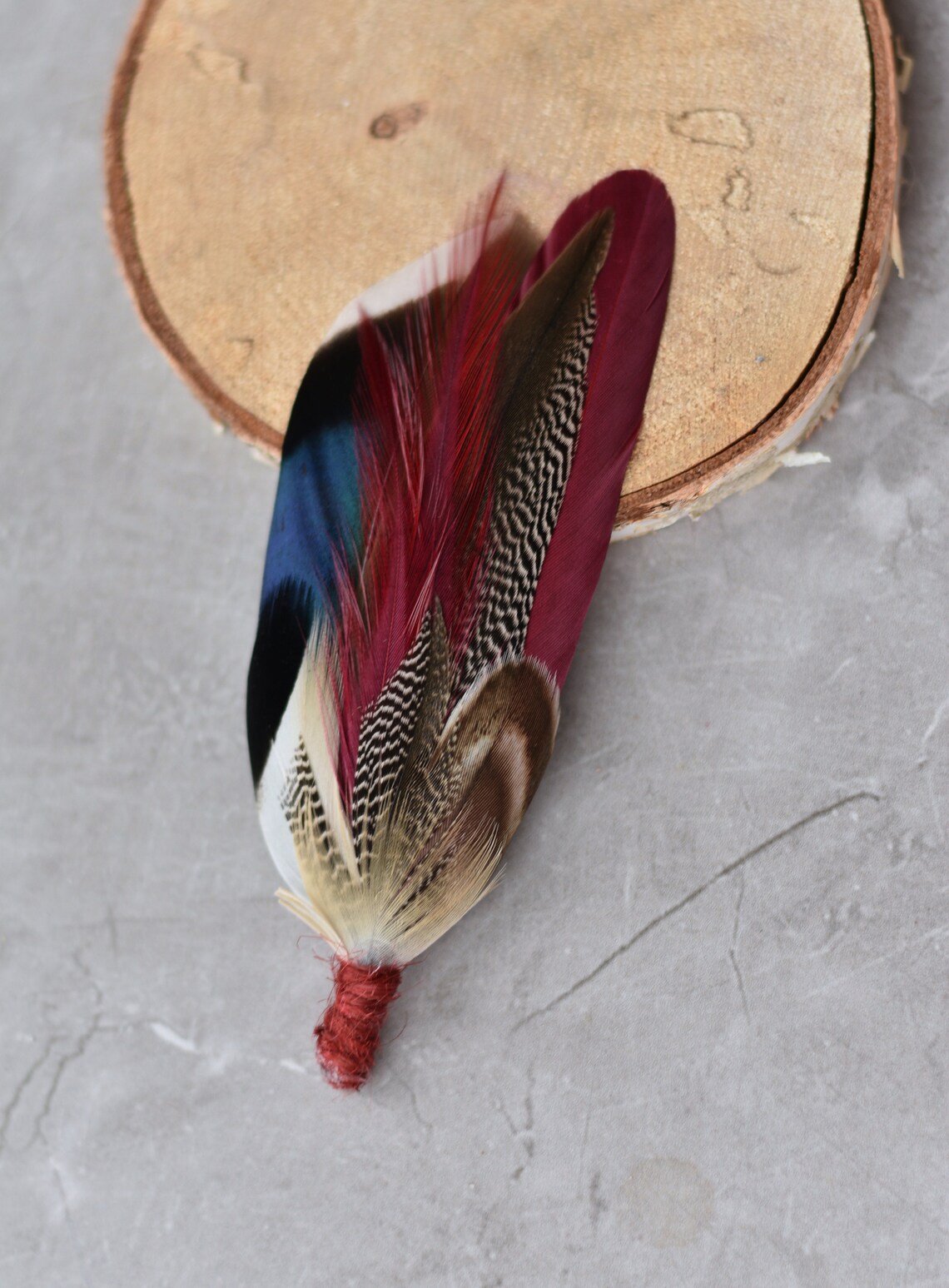 Burgundy and Navy Blue Duck Feather Lapel Pin Duck Feather - Etsy