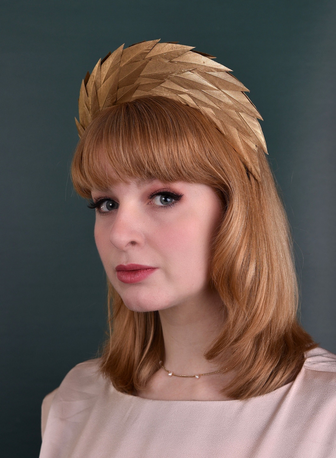 Metallic Gold Spiked Feather Halo Headband | Gold Feather Headpiece ...