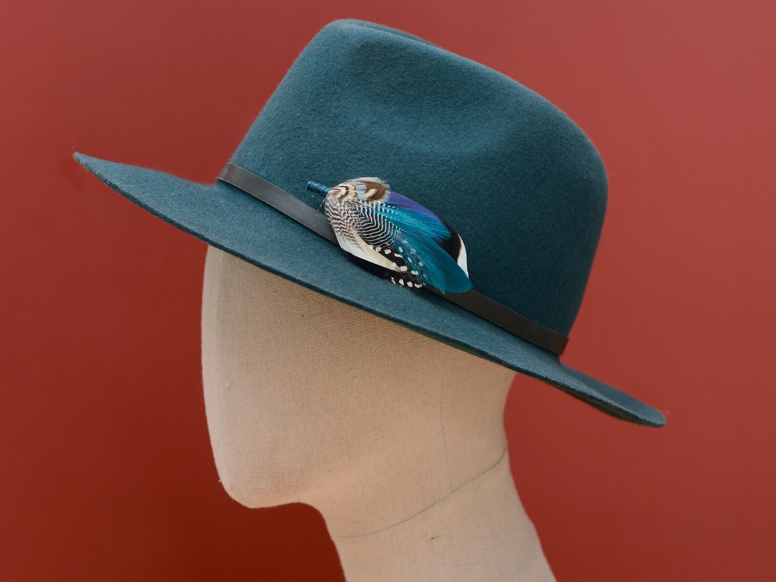 Blue and Teal Duck Feather Lapel Pin | Duck Feather Boutonniere ...