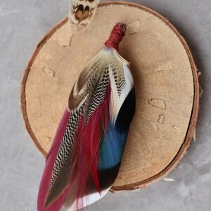 Burgundy and Navy Blue Duck Feather Lapel Pin Duck Feather | Etsy