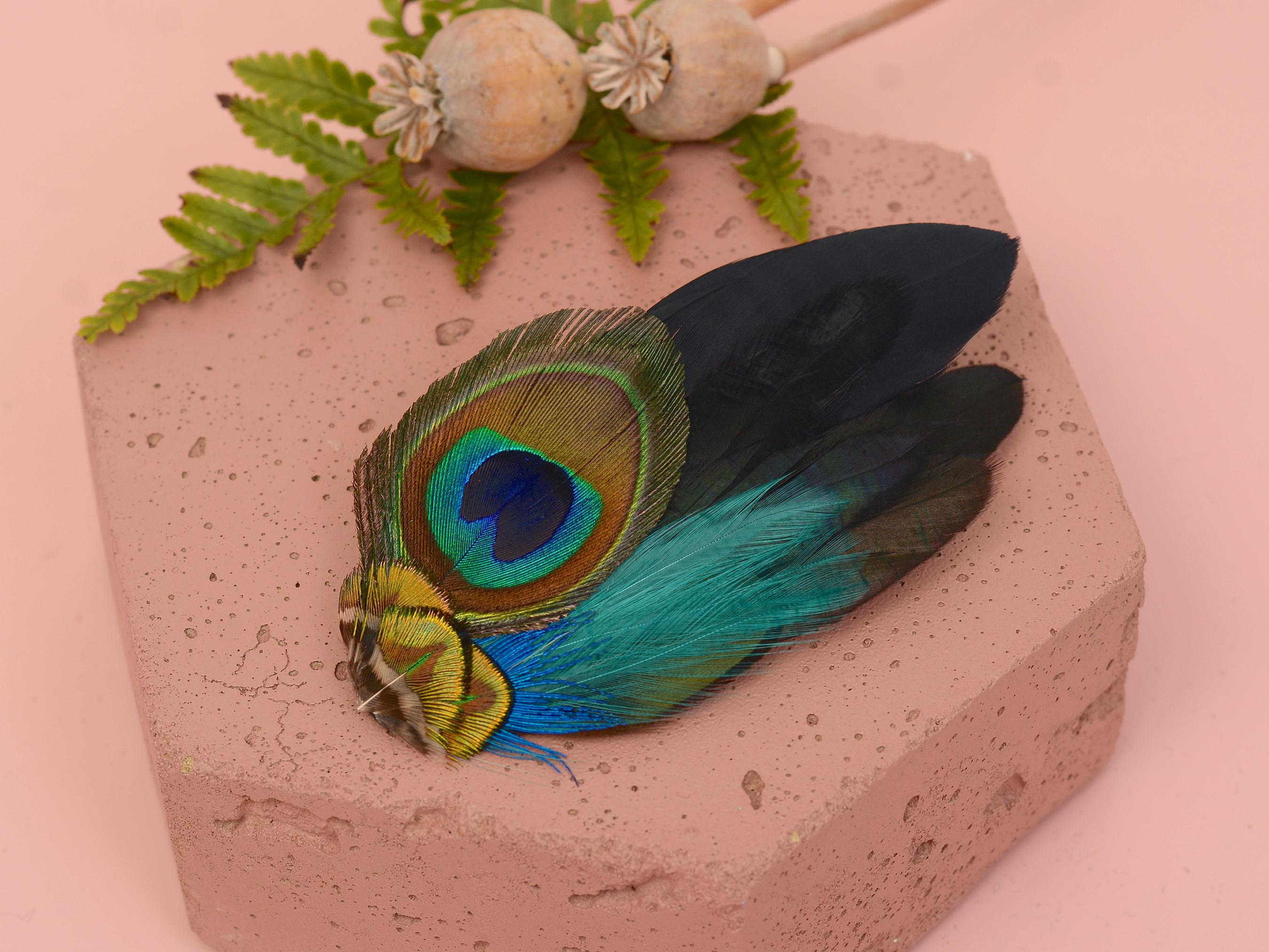 Peacock Feather Hair Clip | Peacock Feather Fascinator | Peacock ...