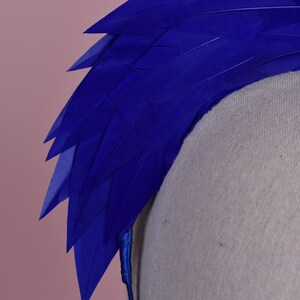 Cobalt Blue Spiked Feather Halo Headband | Royal Blue Feather Headpiece ...
