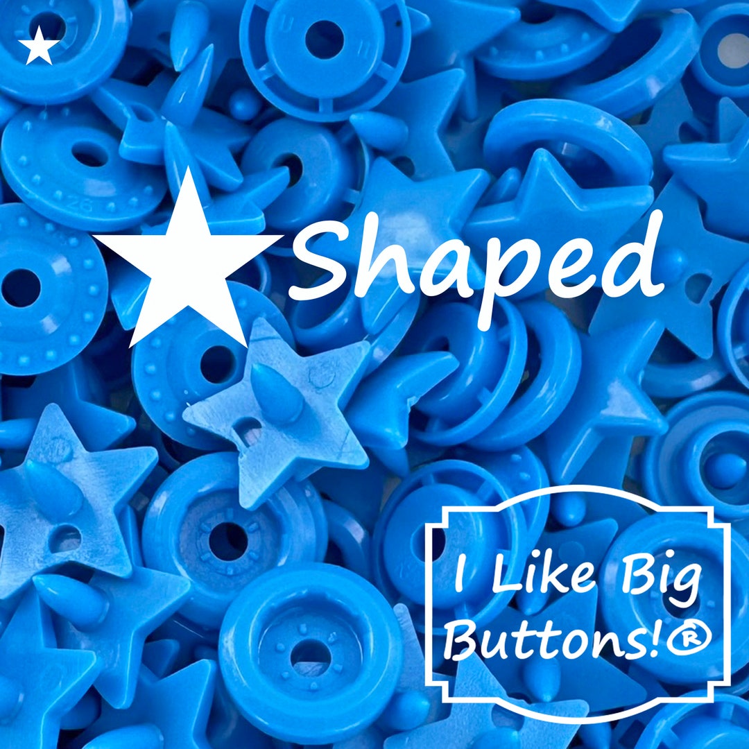 KAM Snaps *STAR* Shaped B8 Bright Blue KAM® Plastic Snaps No Sew Button ...