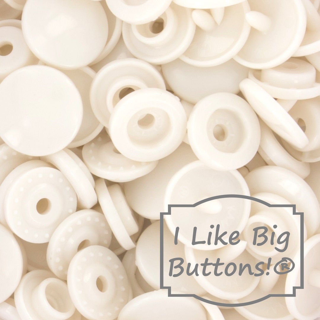 KAM Plastic Snaps: G69 Noodle/off-white- Size 20, Glossy - No Sew Snap ...