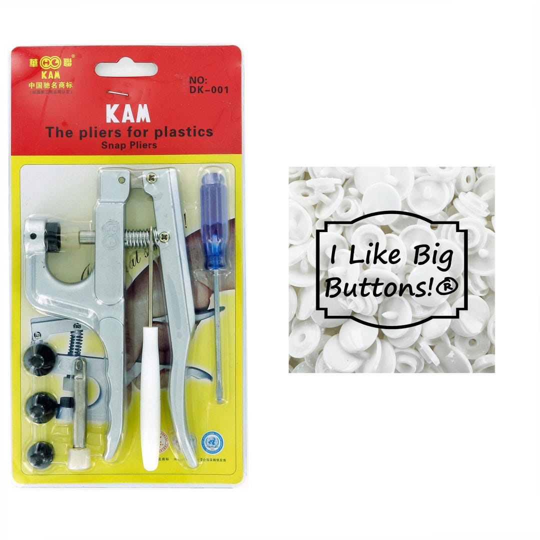 50 Sets KAM Plastic Snaps With Plier/awl: **1 Color**, Size 20, Glossy ...