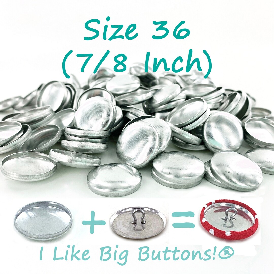 Cover Buttons: 10 or 25 Sets, WIRE BACK, Size 36 (7/8 Inch) Fabric ...