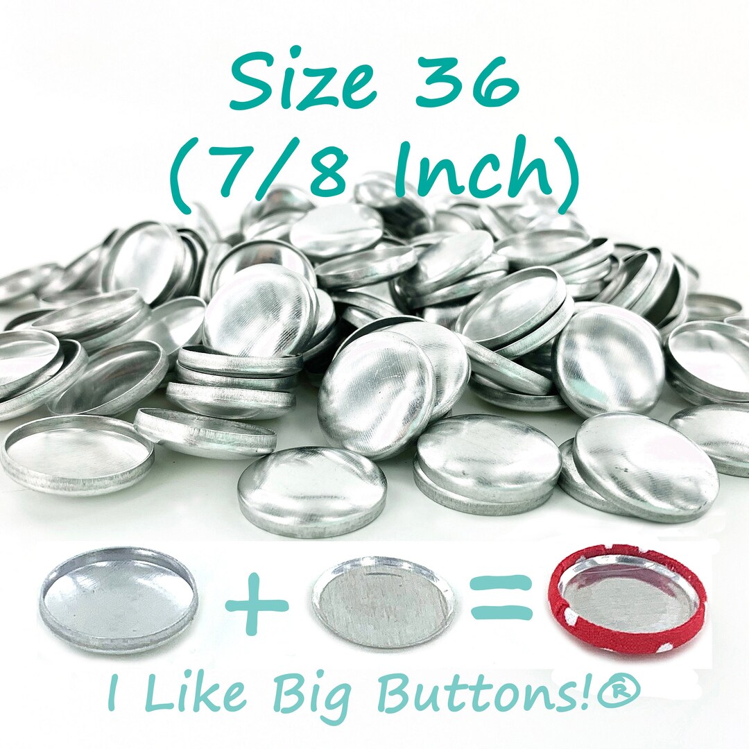Cover Buttons: 10 or 25 Sets, FLAT BACK, Size 36 (7/8 Inch) Fabric ...