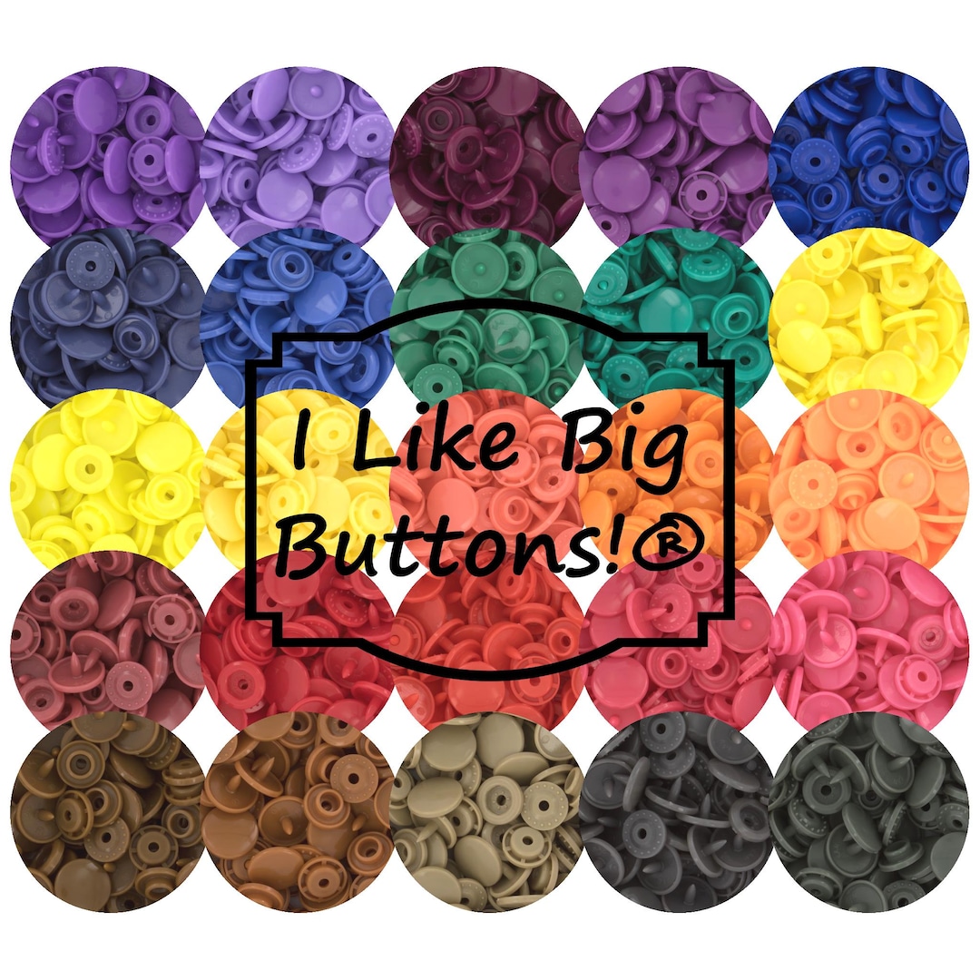 MIDS/DARKS KAM Plastic Snaps Combo Pack: 25 Colors, Size 20, Glossy, No ...