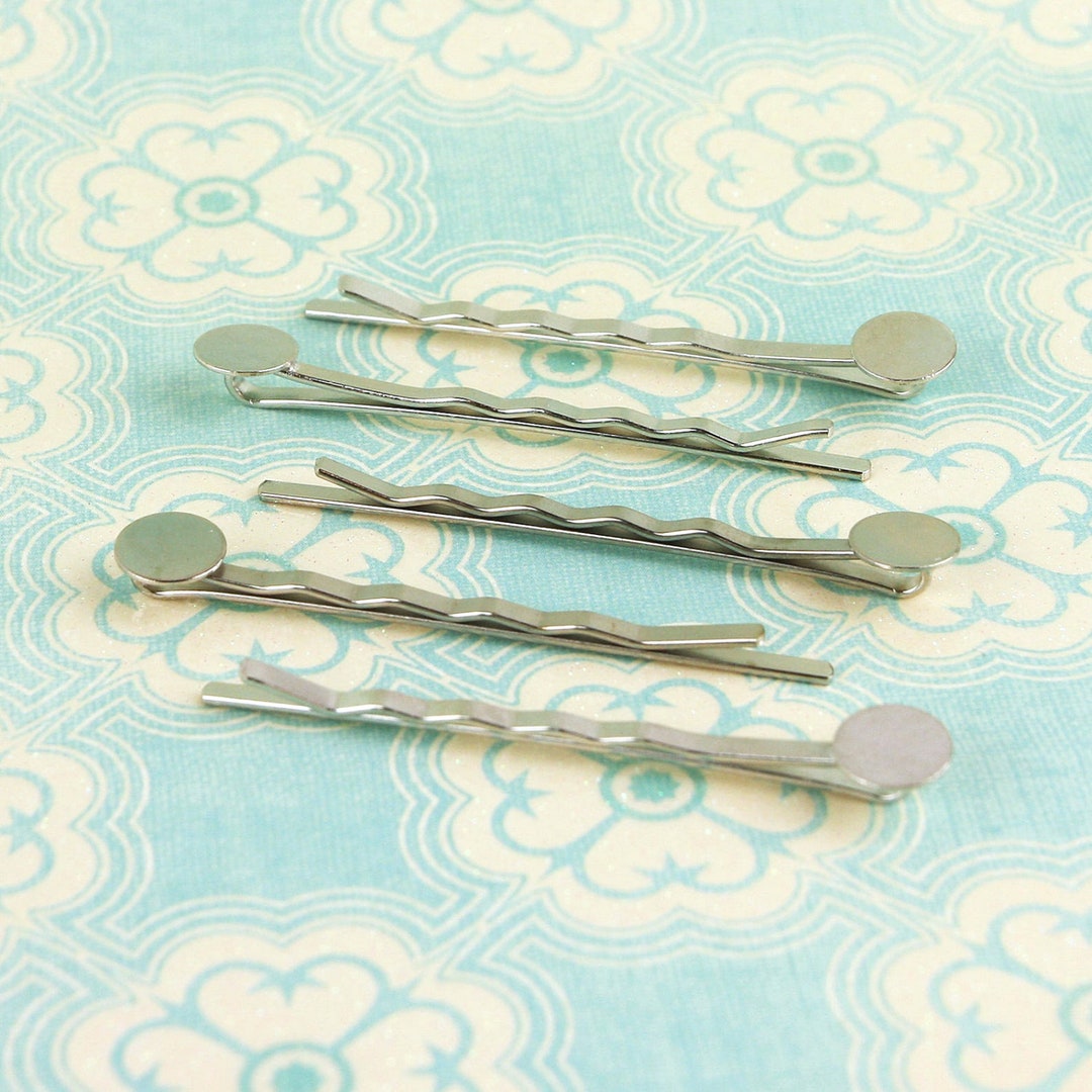 BOBBY PINS 100 Silver Bobby Pins/hair Pins 2 Inch With Glue - Etsy