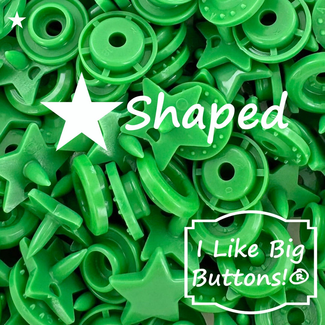 KAM Snaps *STAR* Shaped B51 Kelly Green KAM® Plastic Snaps No Sew ...