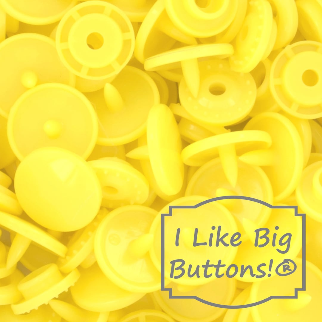 KAM Plastic Snaps: G116 Lemon Zest Yellow - Size 20, Glossy - No Sew ...