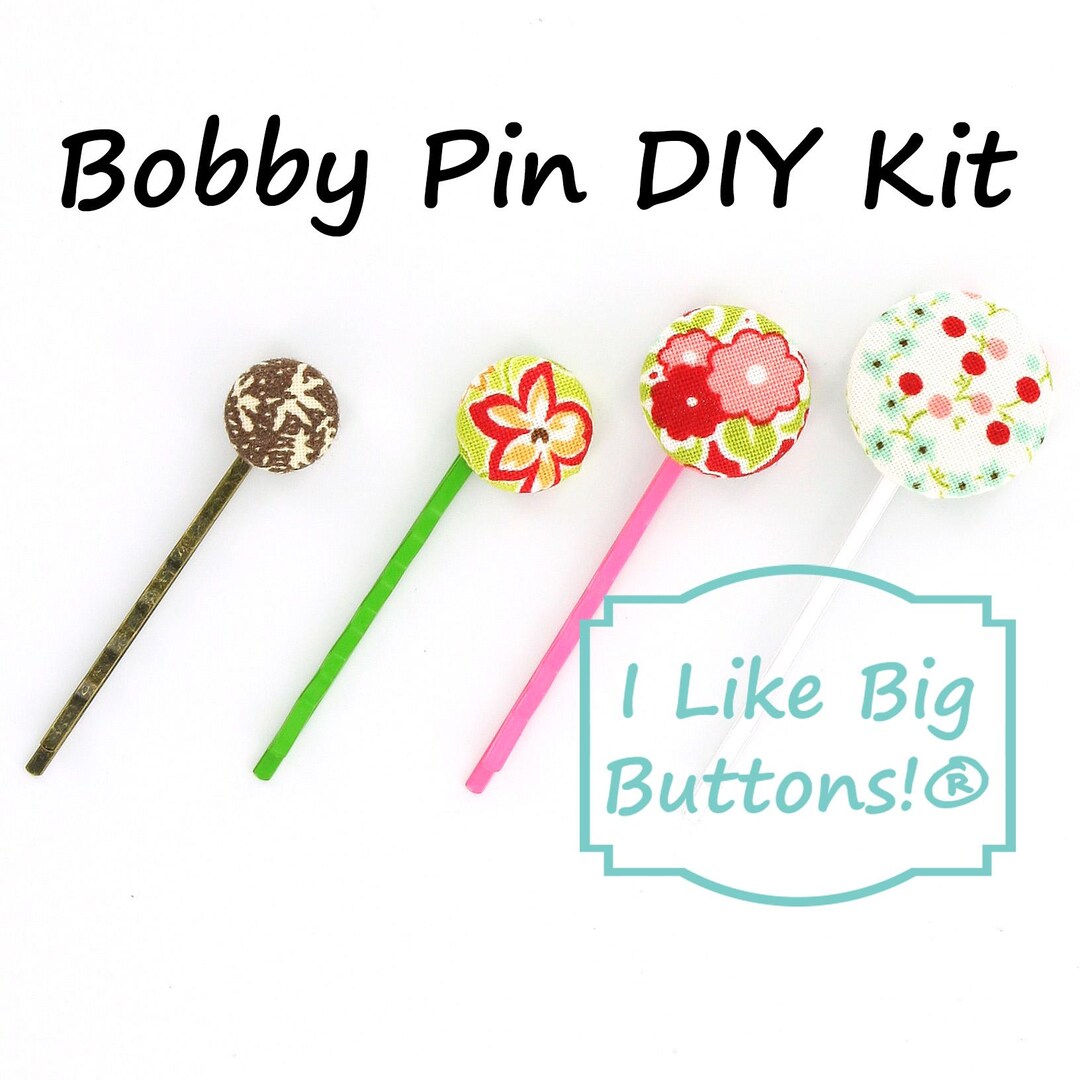 SMALL DIY Fabric Button Bobby Pin Kit: Size 20 (1/2") Self Cover ...