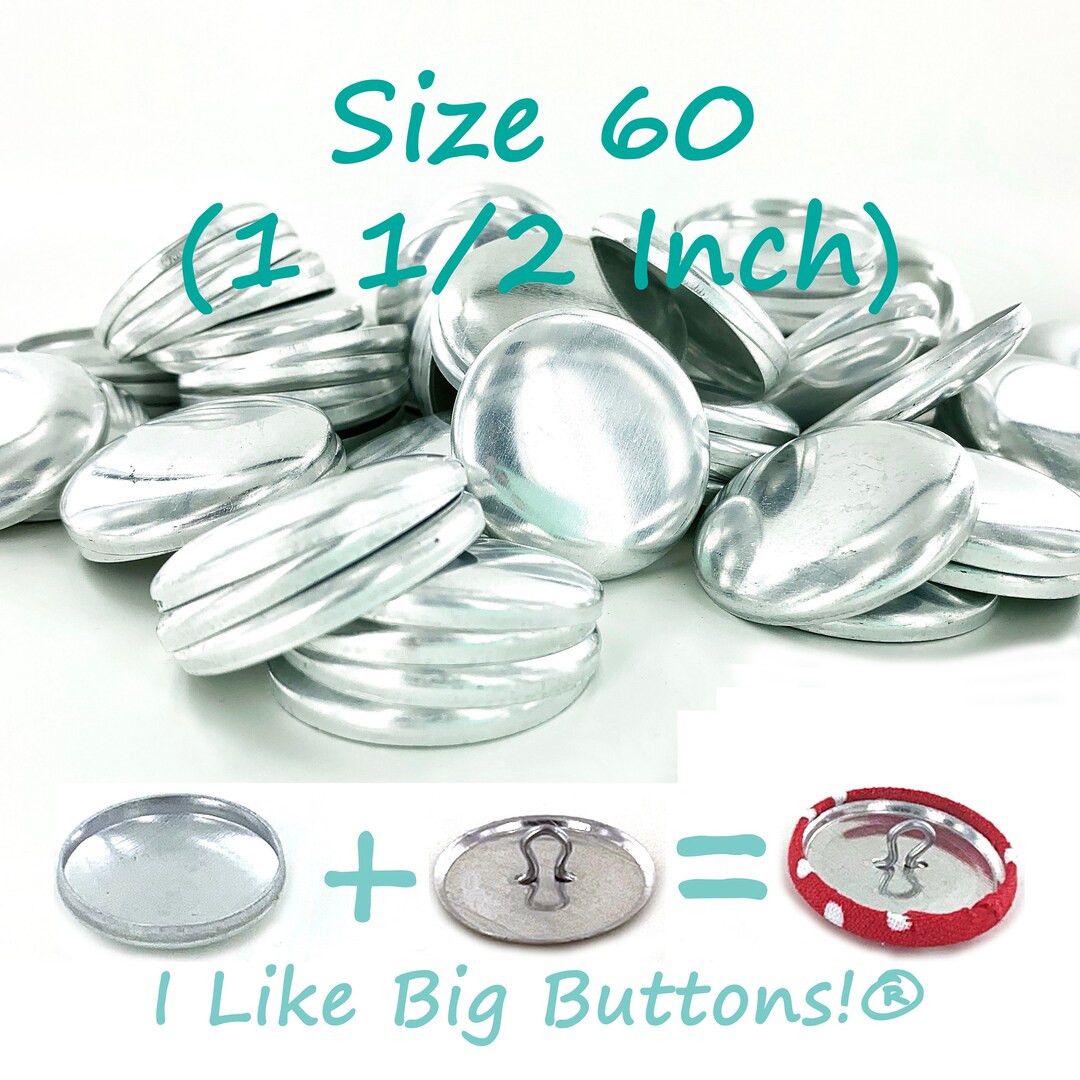 Cover Buttons: 50 or 100 Sets, WIRE BACK, Size 60 (1 1/2 Inch / 38mm ...