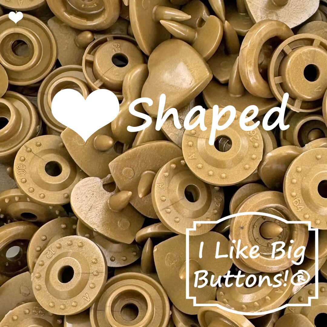 KAM Snaps HEART Shaped B11 Gold/metallic KAM® Plastic Snaps No Sew ...