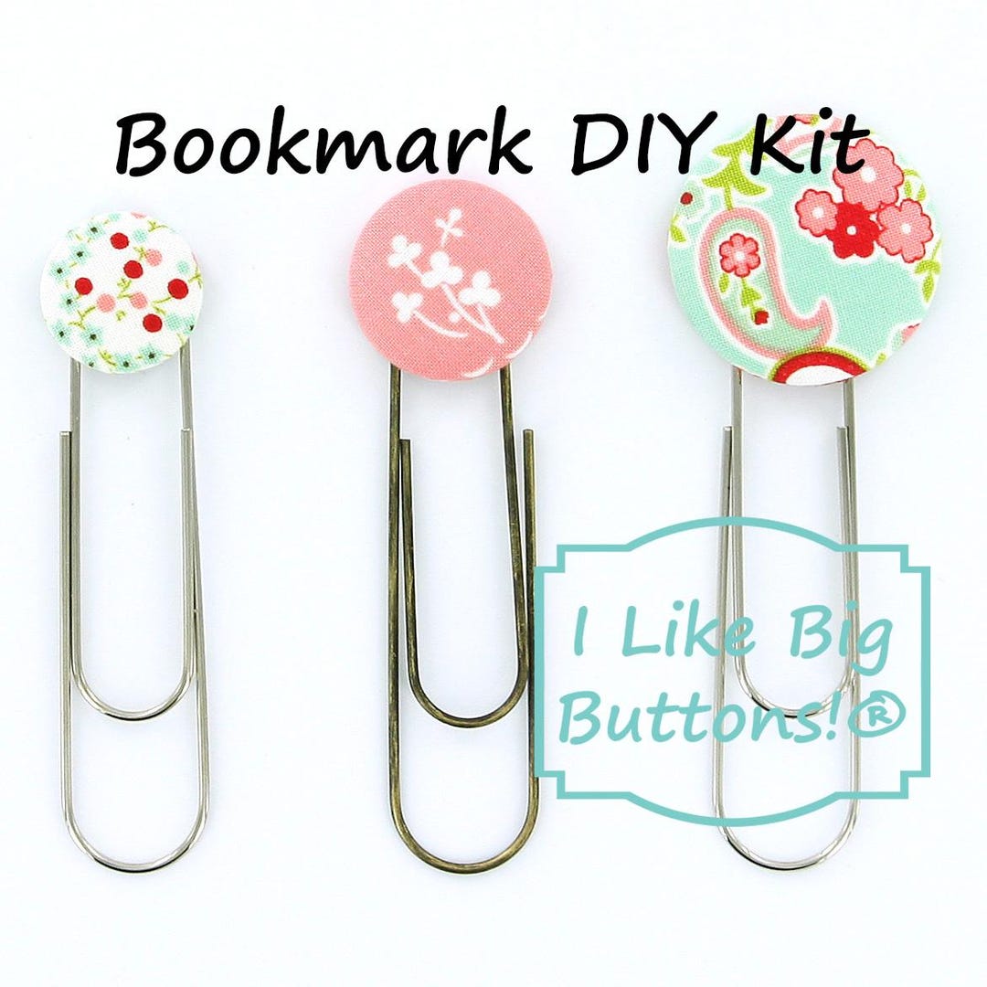SMALL DIY Fabric Button Bookmark Kit: Size 36 (7/8") Self Cover Buttons ...
