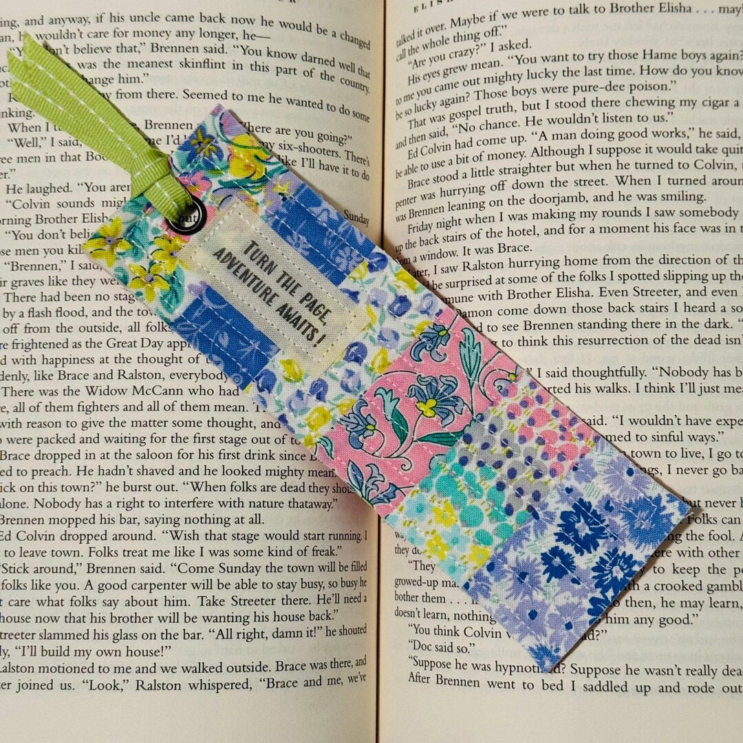 London Parks turn the Page, Adventure Awaits Quilted Bookmark/handmade ...