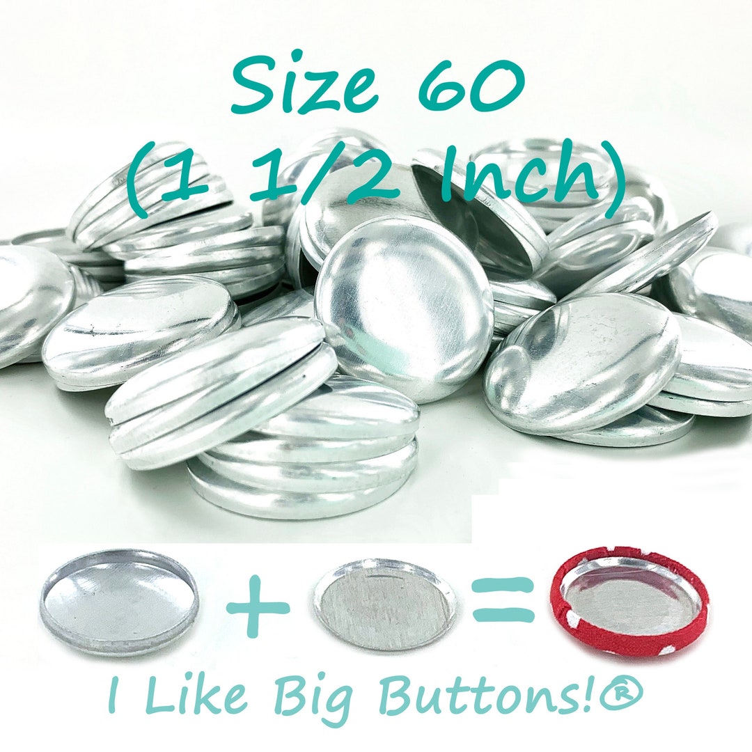 Cover Buttons: 50 or 100 Sets, FLAT BACK, Size 60 (1 1/2 Inch) Fabric ...