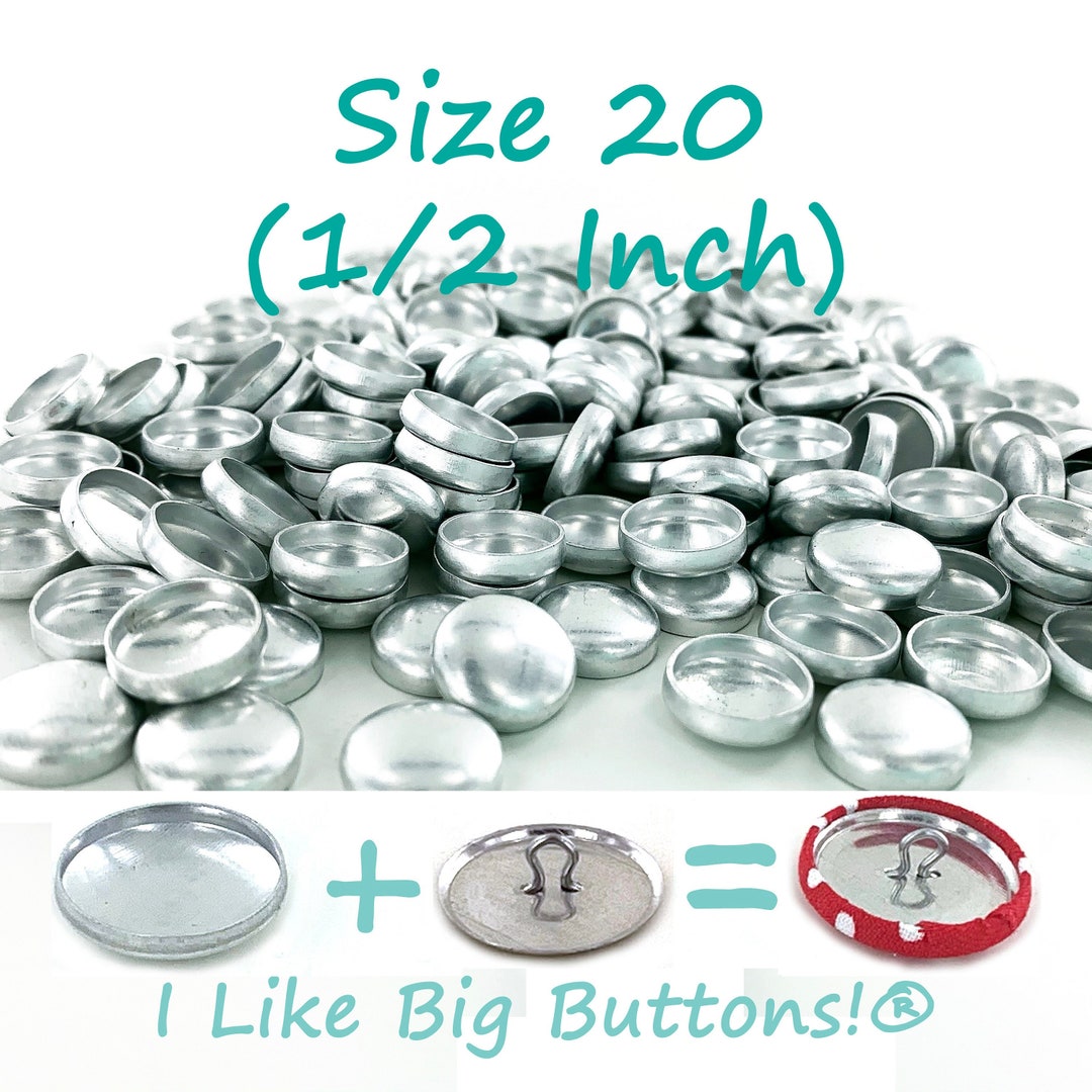 Cover Buttons 25 Sets WIRE BACK Size 20 (1/2 Inch) Self Cover Buttons ...