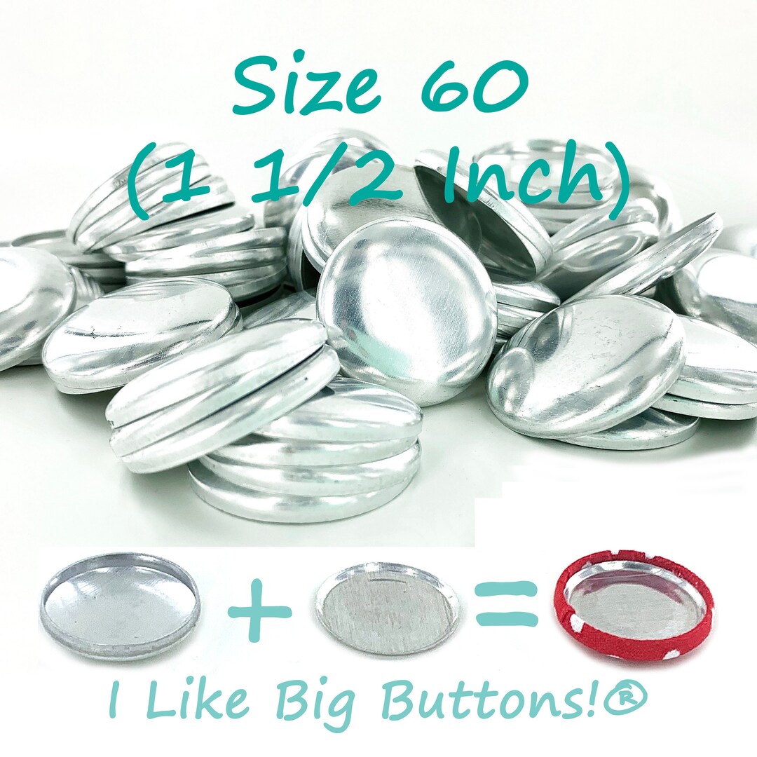 Cover Buttons: 10 or 25 Sets, FLAT BACK, Size 60 (1 1/2 Inch) Fabric ...