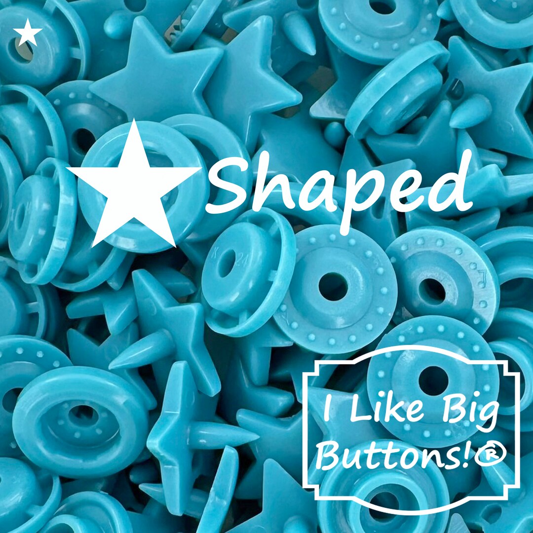 KAM Snaps STAR Shaped B46 Teal Blue KAM® Plastic Snaps No Sew Button ...