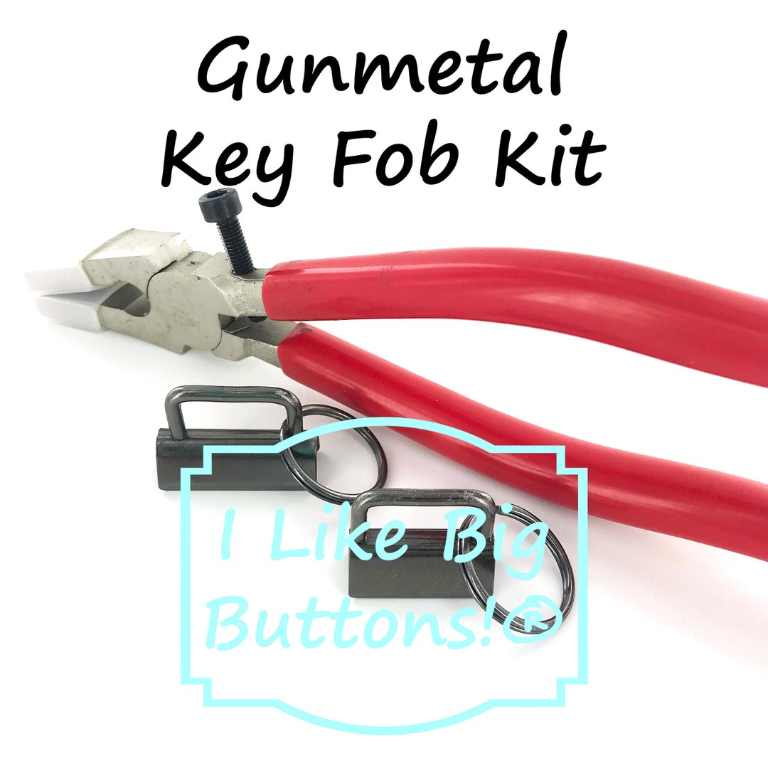 DIY Craft Kit 1 and 1.25 Key Fob Hardware Starter KIT GUNMETAL 20 Sets ...