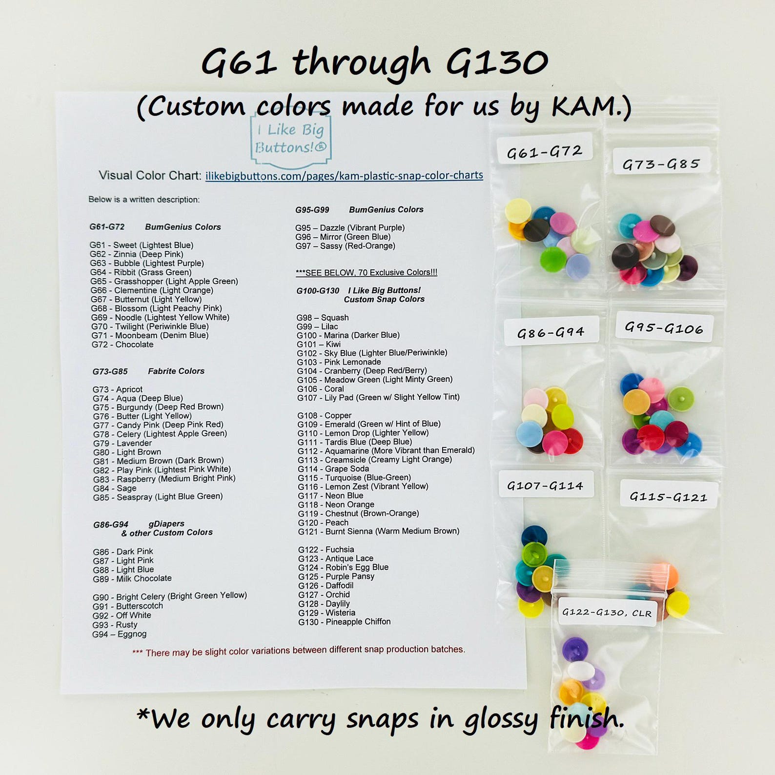 KAM Plastic Snaps: Sample Color Card for KAM® Plastic Snaps/snaps/resin ...