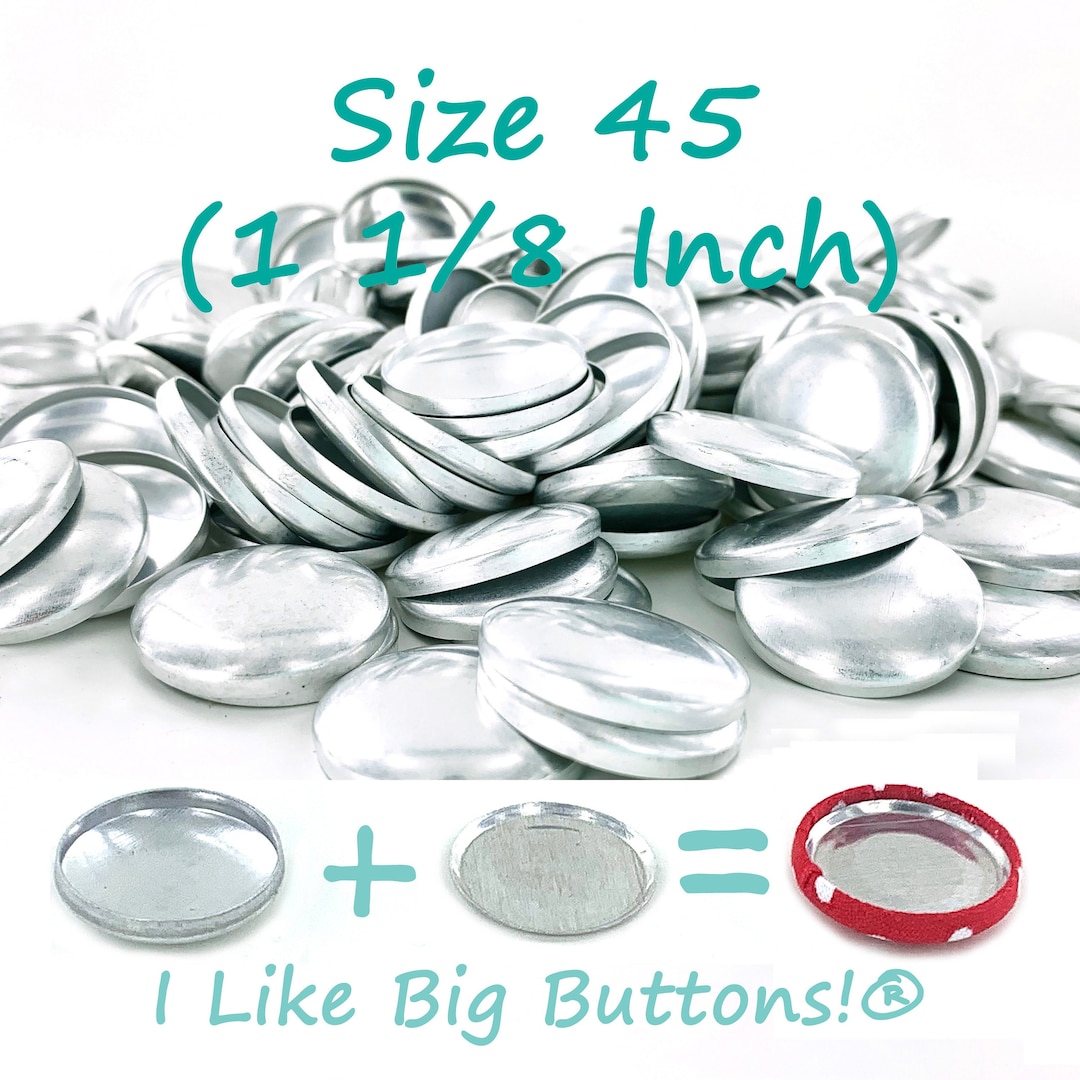 Cover Buttons: 50 or 100 Sets, FLAT BACK, Size 45 (1 1/8 Inch) Fabric ...