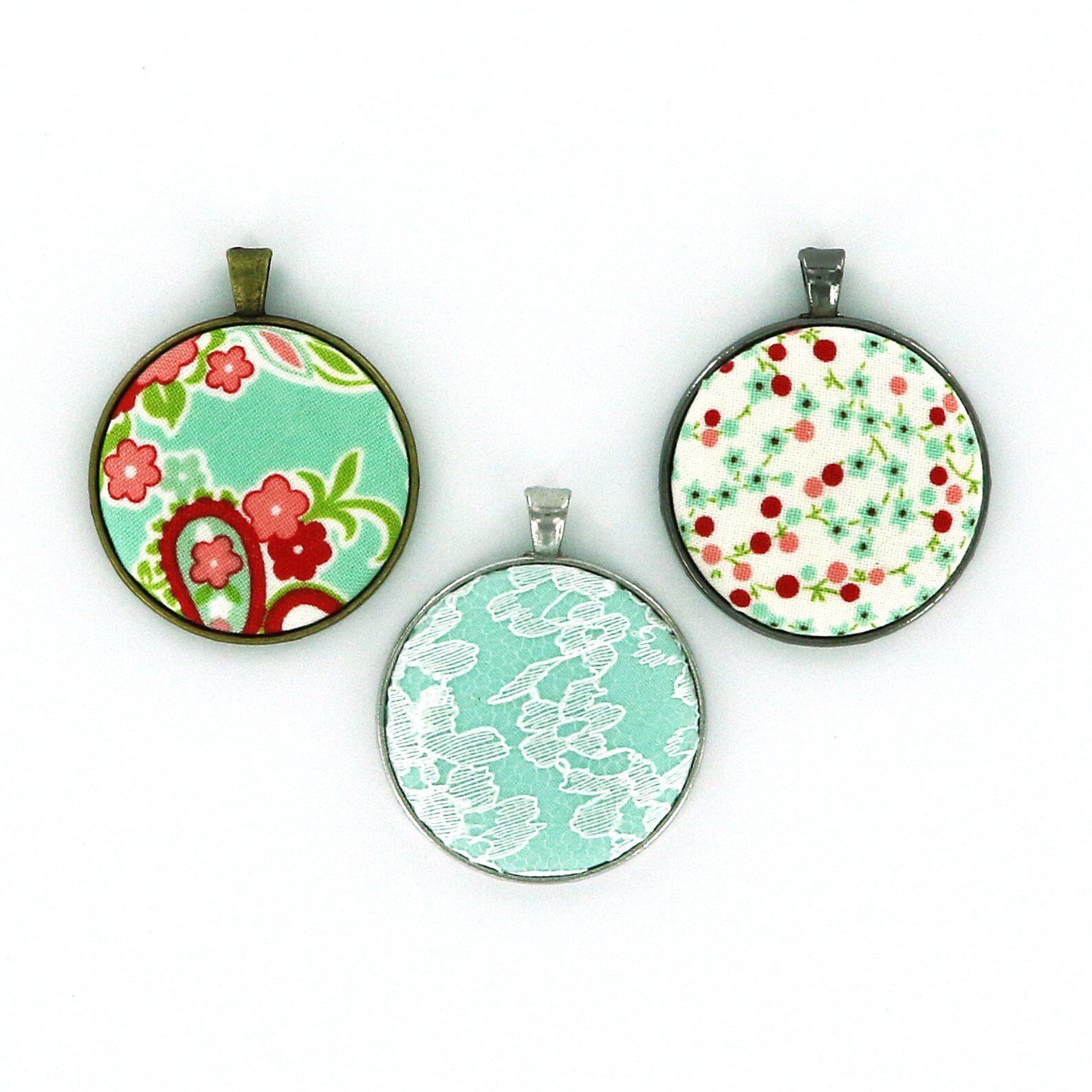 LARGE DIY Fabric Button Pendant Kit: Size 60 (1.5") Self-cover Buttons ...