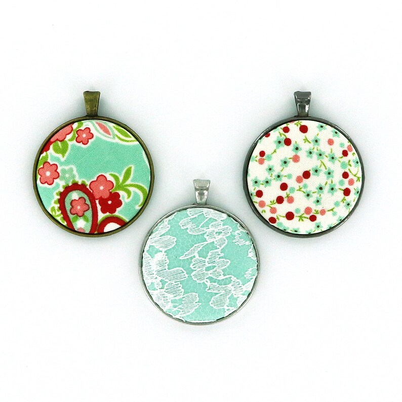 LARGE DIY Fabric Button Pendant Kit: Size 60 (1.5") Self-cover Buttons ...