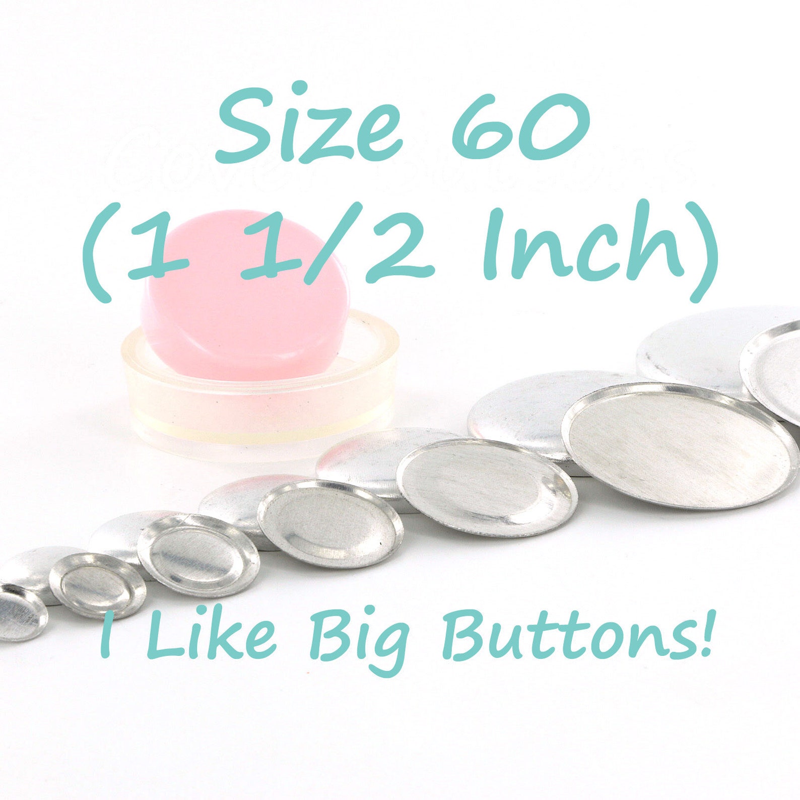 LARGE DIY Fabric Button Pendant Kit: Size 60 (1.5") Self-cover Buttons ...