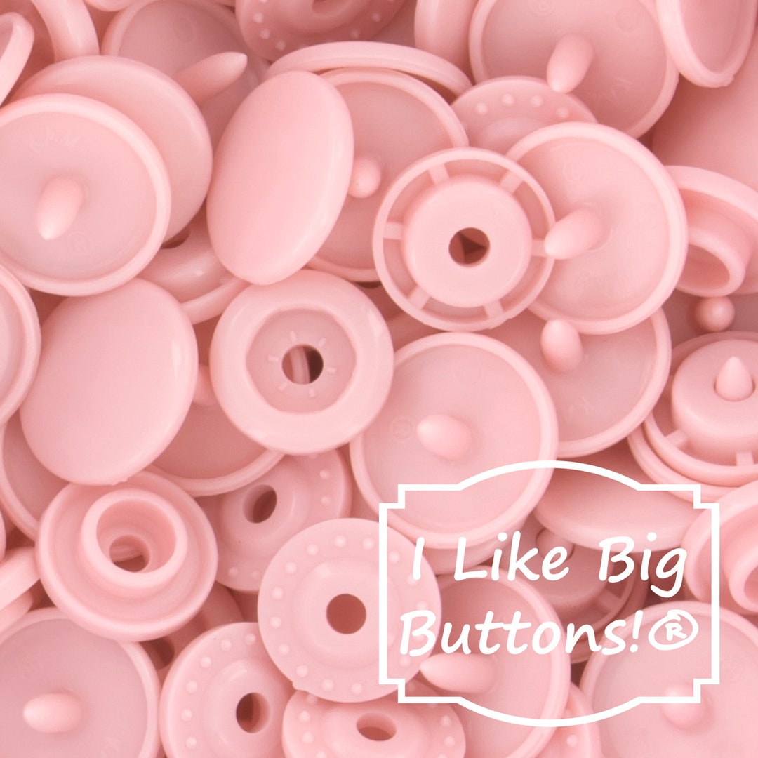 KAM Plastic Snaps: G87 Light Pink - Size 20, Glossy - No Sew Snap ...