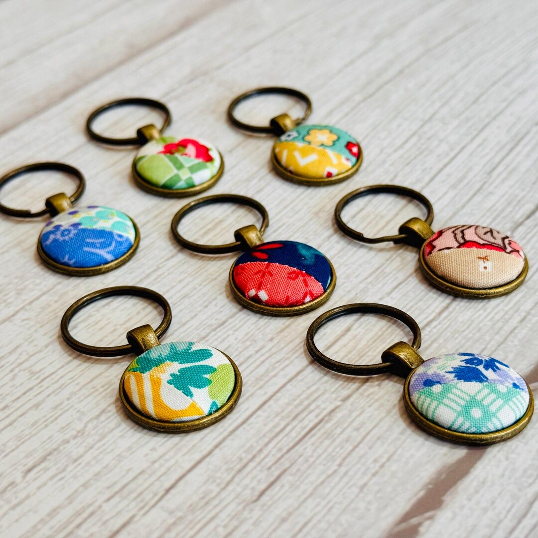 Quilted Floral Zipper Pull Tab: Cover Button Pendant, *handmade ...
