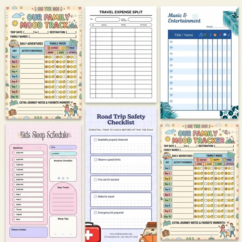 Family Summer Road Trip Planner | 100 Page Editable Canva Template ...