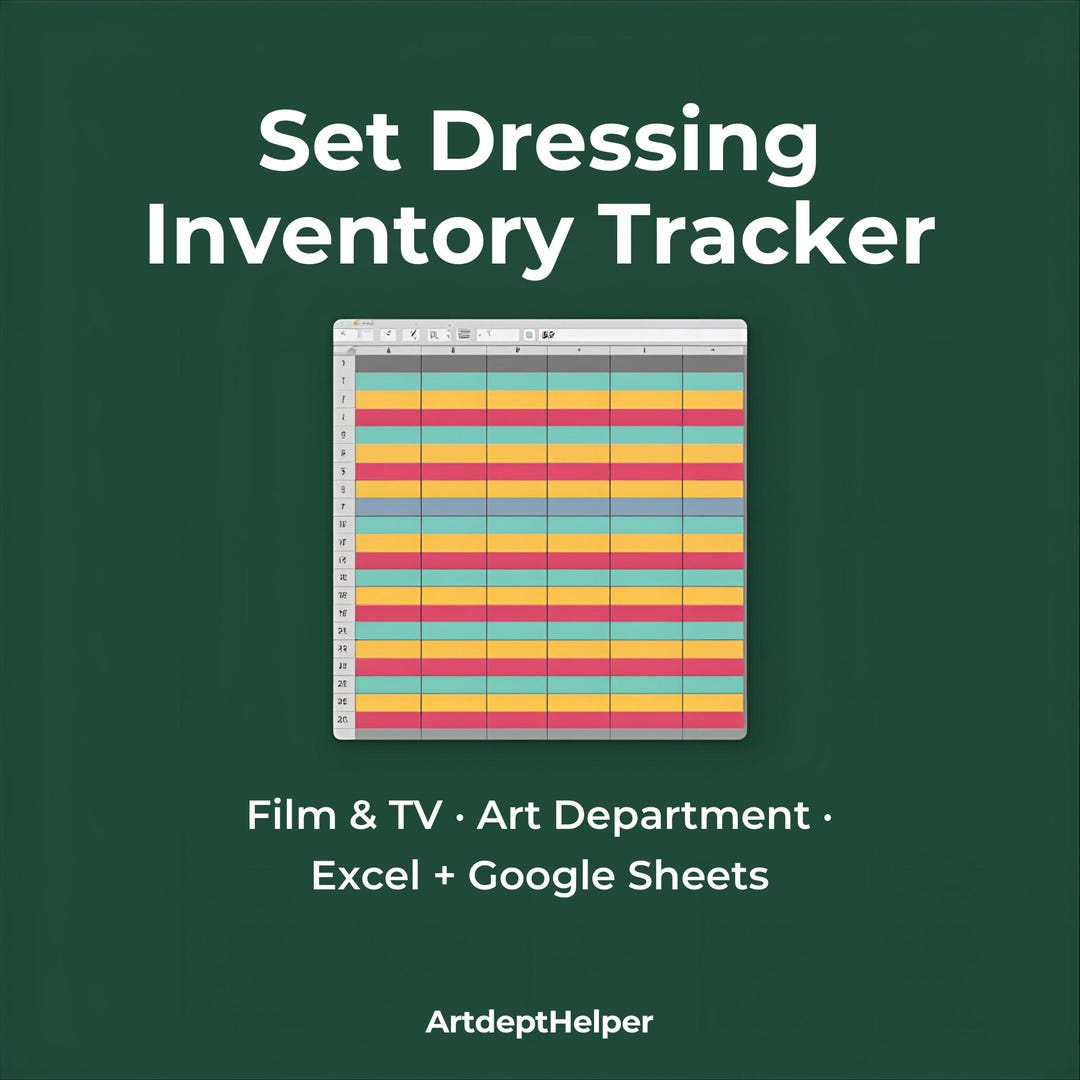 Set Dressing Inventory Tracker | Film TV Art Department Excel ...