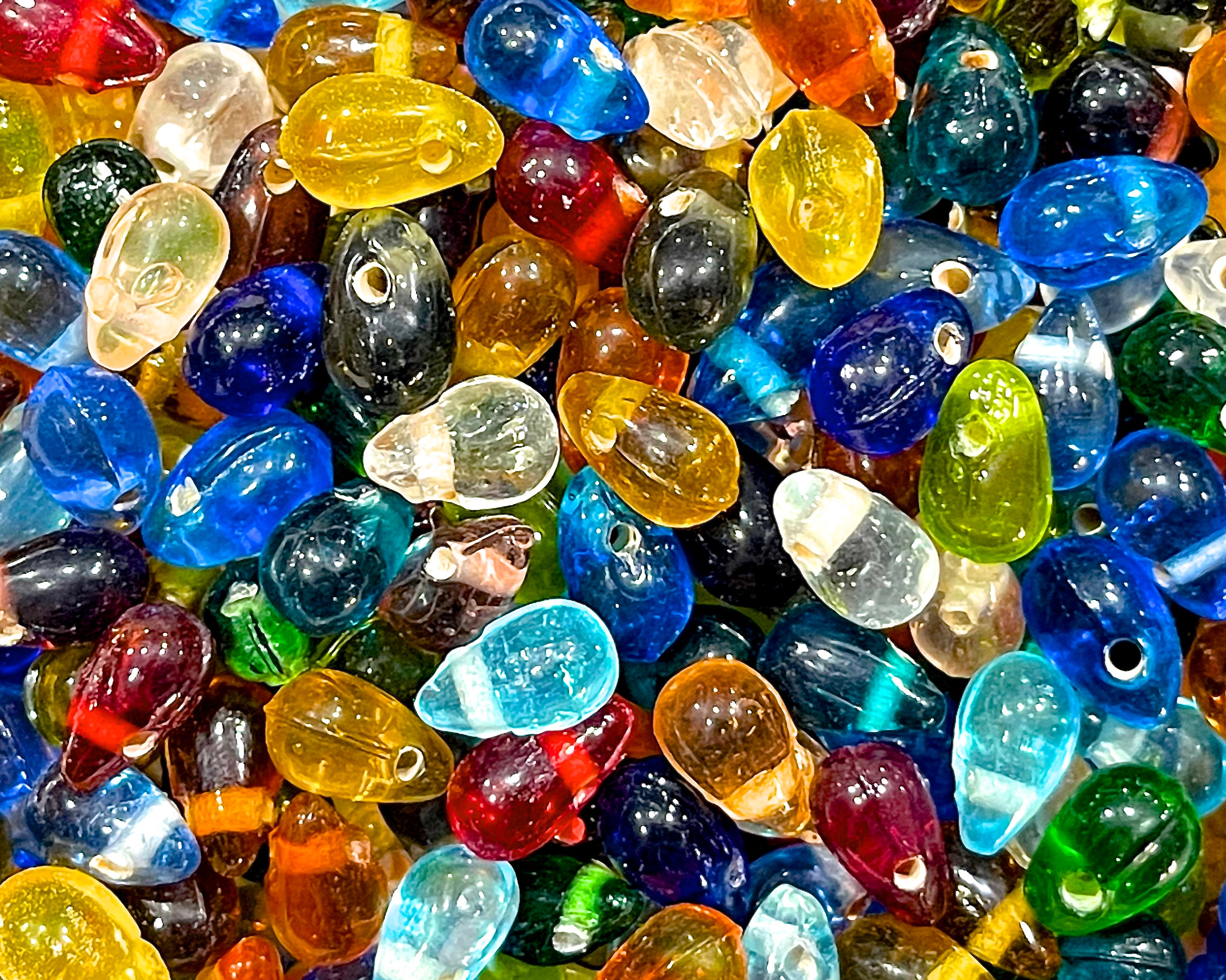 SUPPLY: 100pcs Small Translucent Colorful Glass Drops Drop | Etsy