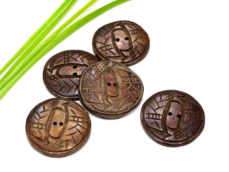 VINTAGE: Huge Hand Carved Rustic Bone Buttons Natural - Etsy