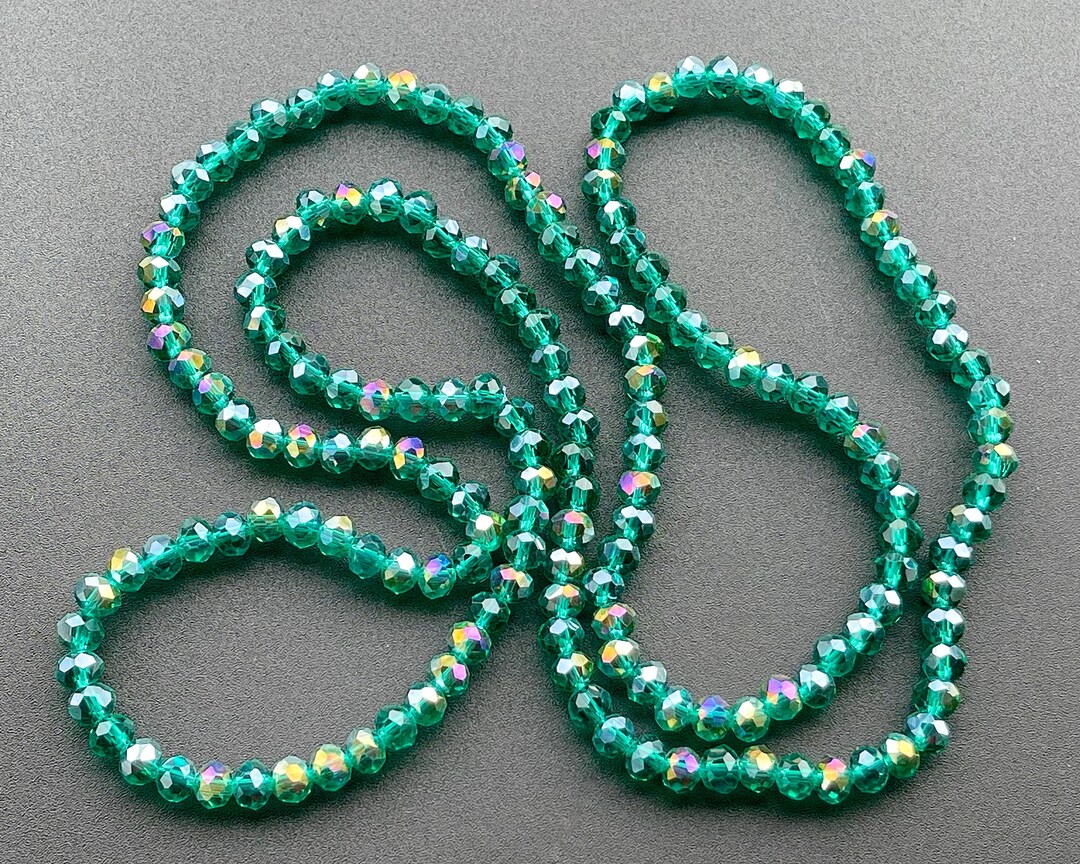 VINTAGE: Highly Reflective Faceted Crystal Glass Beads - Unique Find - Etsy