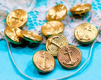Gold Anchor Buttons | Etsy