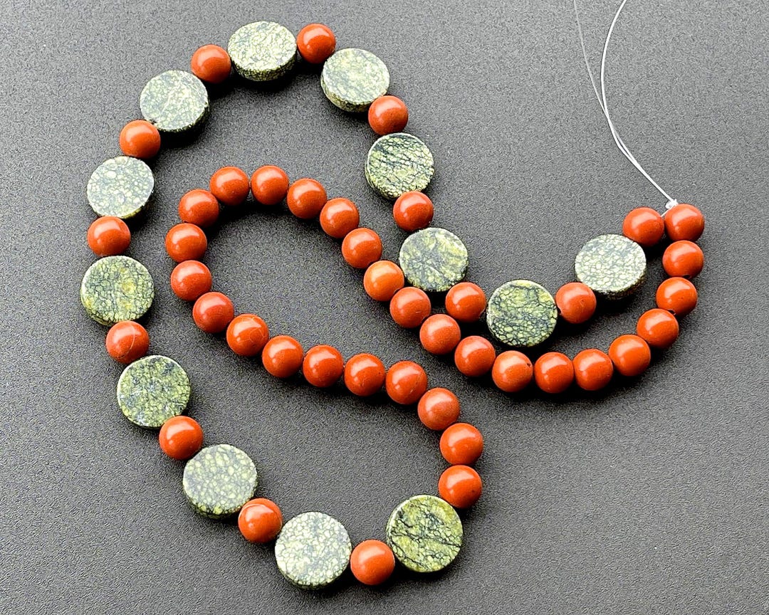 VINTAGE: 20" Mixed Natural Stone Bead Strand - Jewelry Making - Crafts ...