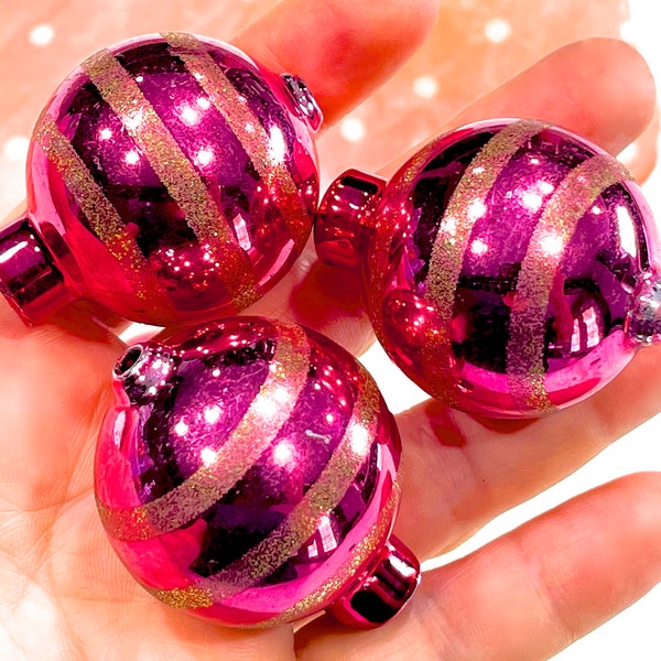 Pink Mercury Glass Ornaments - Etsy
